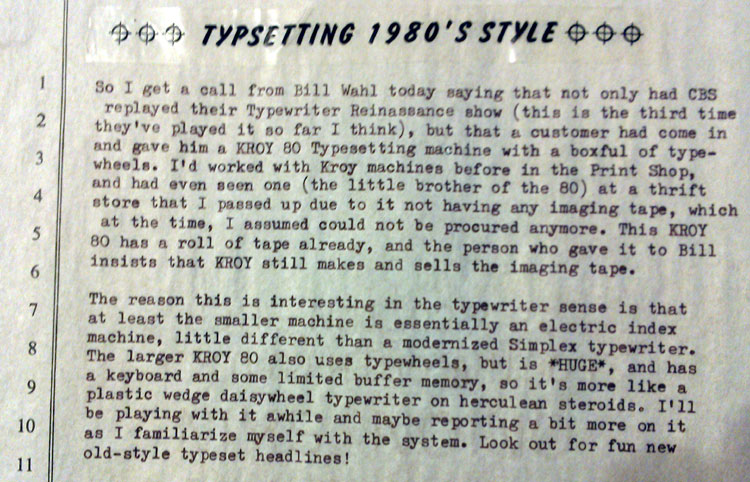 Kroy 80K Lettering System and a Dayton Portable Typewriter – To Type ...