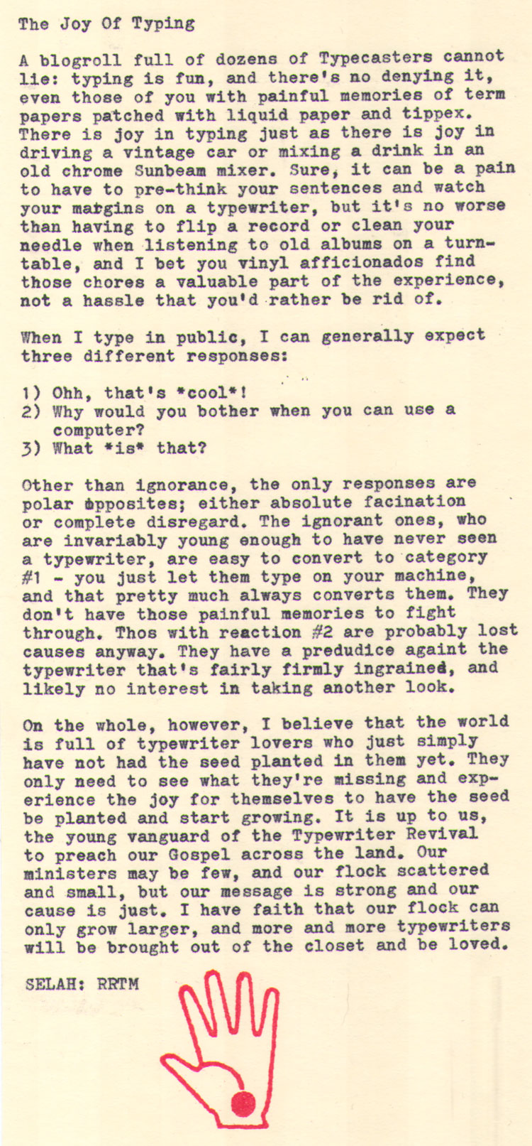 The Joy of Typing – To Type, Shoot Straight, and Speak the Truth…