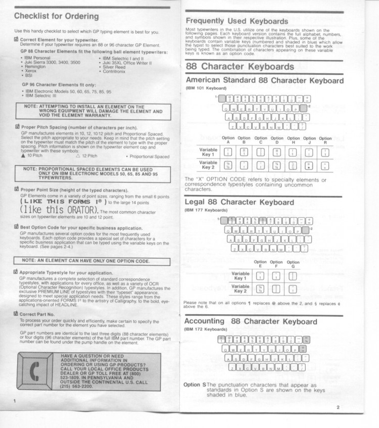 GP IBM Selectric Typeball Catalog – Font Styles – To Type, Shoot ...