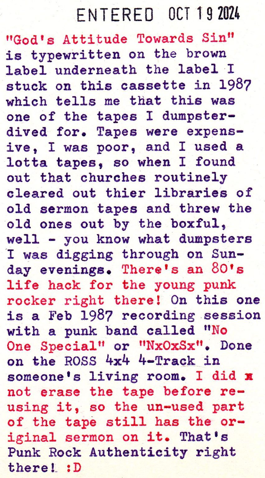 No One Special – February, 1987 – To Type, Shoot Straight, and Speak ...